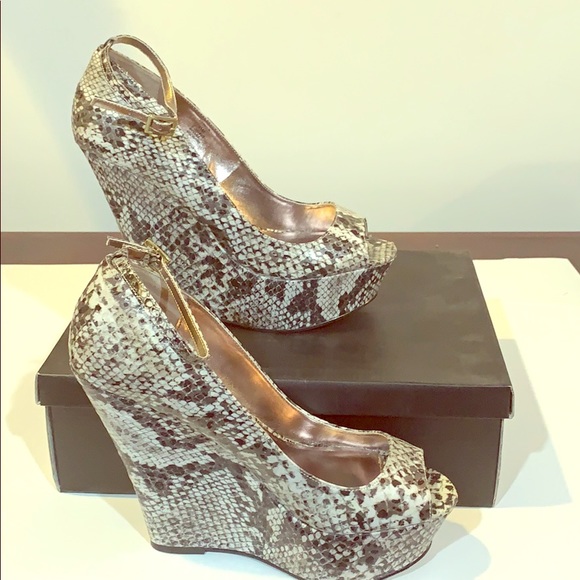 JustFab | Shoes | Snakeskin Wedges | Poshmark